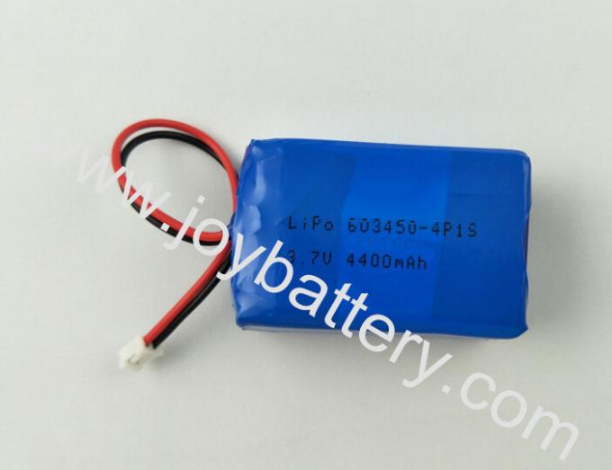 Lipo 603450 3.7V 4400mAh 1S4P battery pack with PCB,603450 1100mAh cell